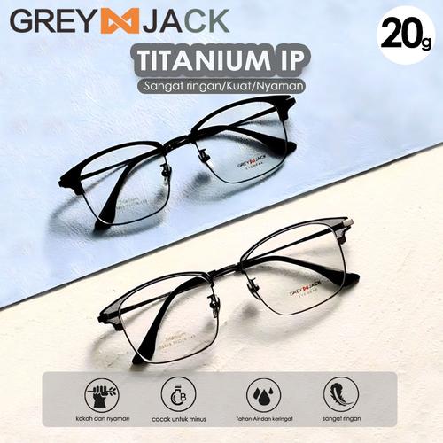 Promo Grey Jack Frame Kacamata Bahan Titanium Model Kotak Sangat Ringan ...