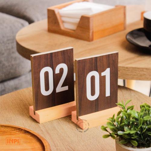Jual nomor meja makan - nomor meja cafe - sign angka meja - Coklat ...