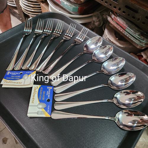 Jual Sendok Makan / Garpu Makan BESAR GEMINI HOTEL Table Spoon Fork - 6 ...