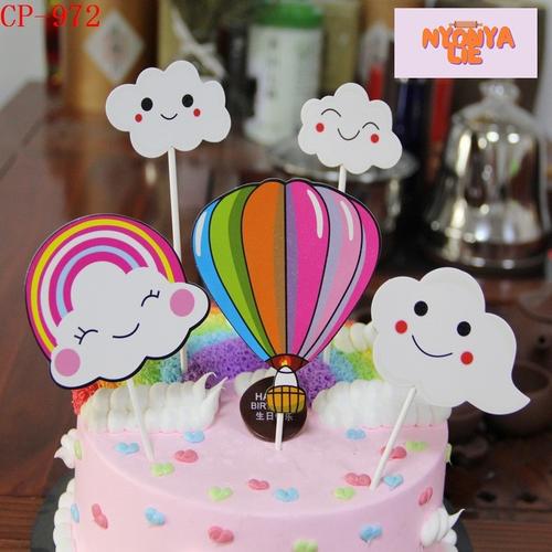 Jual CKA07 Topper Balon Udara Awan Senyum Rainbow Smile Dekorasi Kue ...