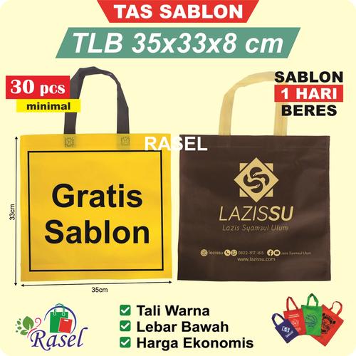 Promo Tas Sablon 35x33x8 cm tas kain / spunbond / goodie bag / souvenir ...