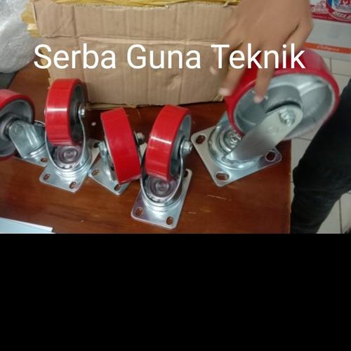 Jual Roda PU 5" inch ( HIDUP PUTAR / SWIVEL ) Taiwan Heavy Duty Caster ...