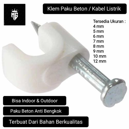 Jual Klem Paku Dinding Beton Klip Penjepit Kabel Tembok Clamp Nail ...