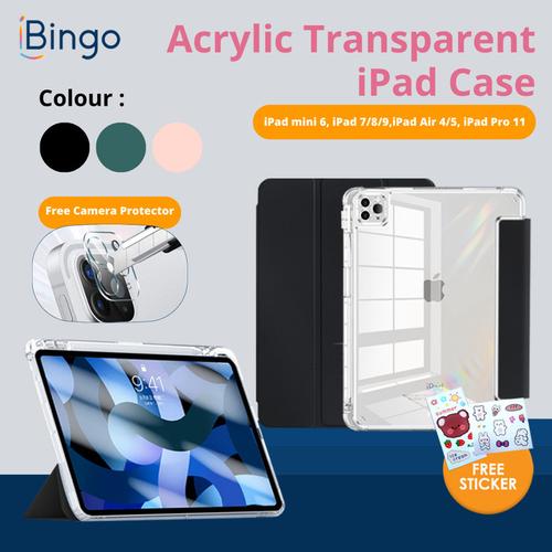 Promo Acrylic Clear Shield Case iPad 7 8 9 iPad Mini 6 Air 4 Air 5 Pro 11 M2 - Hitam, iPad Air 4 ...