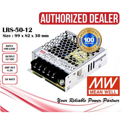Jual Power Supply 50 Watt 12V 4.2A Mean Well Tipe LRS-50-12 - Jakarta ...