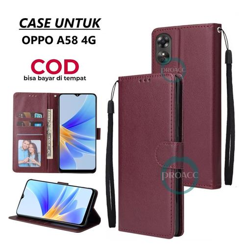 Jual flip wallet for OPPO A58 4G premium casing handphone cover case ...