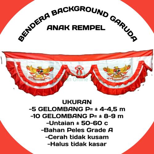 Jual bendera background motif Garuda model rempel rumbai rendah merah ...