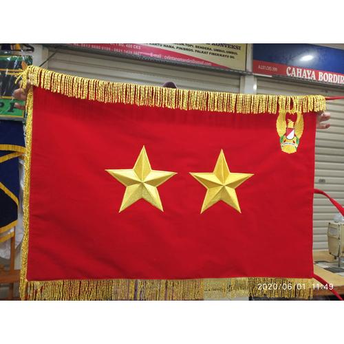 Jual Bendera Ruangan Pataka Rapati Bintang 2 Logo TNI - AD Bordir ...