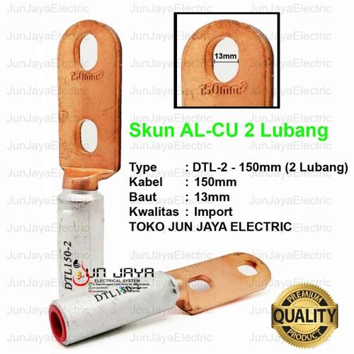 Jual Skun Kabel AL CU 150mm 2 Lubang merk DTL-2 import (Scun Bimetal ...