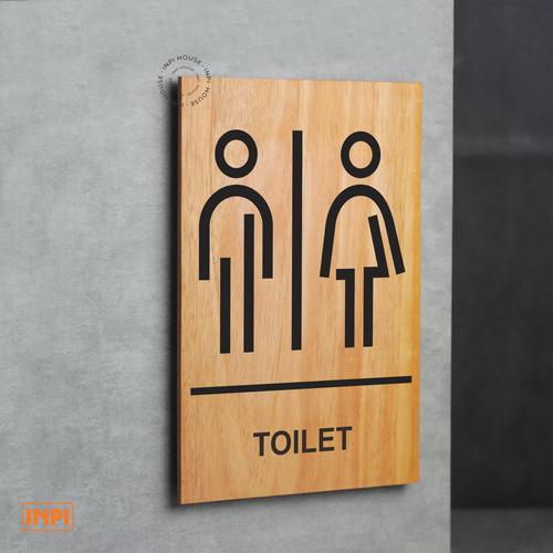 Jual INPI - Sign Kayu Mahoni Portrait Logo Toilet / Restroom - Hitam ...