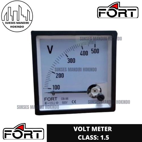 Jual Volt Meter Analog AC 300V 500V FORT Original SNI 96X96 72X72 ...