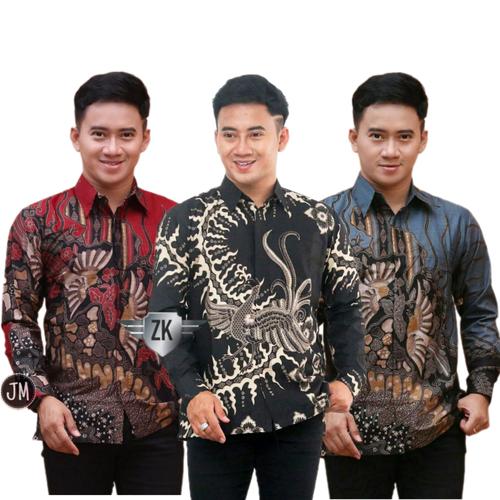 Jual Baju Batik Cowok Lengan Panjang Laki Laki Dewasa Pria Modern ...