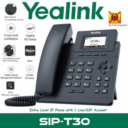 Jual Yealink SIP T30 Entry Level IP Phone with 1 Line [ No PoE Integrated ] - Kab. Tangerang ...