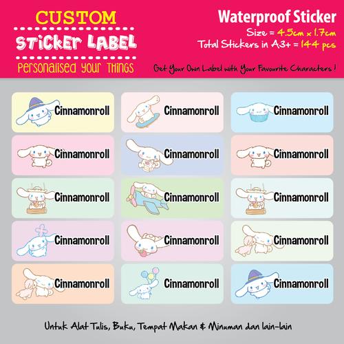 Jual Stiker Label Nama Waterproof - Cinnamonroll - Kota Bandar Lampung ...