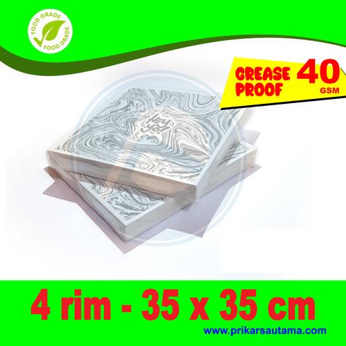 Jual Grease Proof Paper - Kertas Roti - Custom Logo 35 x 35 - 4 rim ...