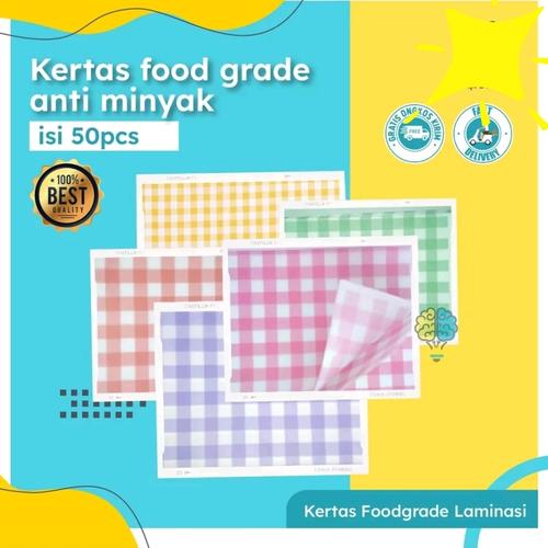 Jual (22x27cm=50pcs) Kertas Alas Makan Bento Bekal/Nasi Foodgrade ...