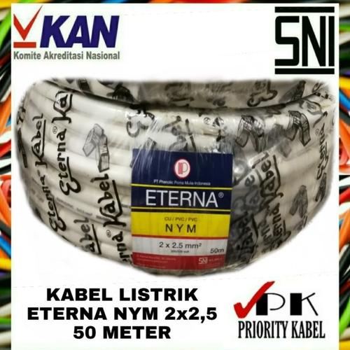 Jual Kabel Listrik Kawat ETERNA NYM 2x2,5 2x2.5 50 meter (50m) - KARYA SNI LMK - Jakarta Barat ...