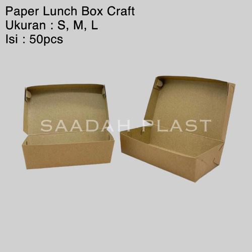 Jual (ISI 50) Paper Lunch Box Craft / Kertas Kraft Coklat Laminasi S M ...