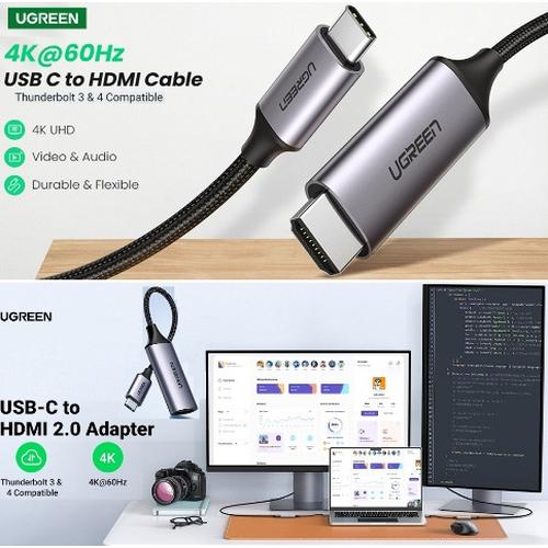 Jual UGREEN Kabel USB Type C to HDMI Male Braided 4K 60Hz HDCP - Kota ...