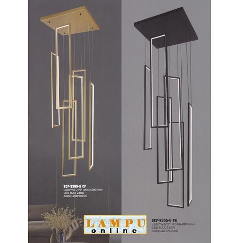 Jual lampu gantung plafon minimalis led linear SCP-9365-6 - BK ...