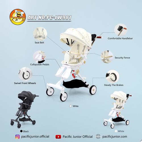 Jual Magic Stroller Pacific LW-981 (Bisa Duduk, Rebah, Tidur) - Hitam ...