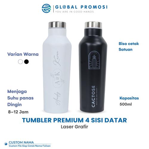 Jual Tumbler Custom Premium Stainless 4 Sisi Datar 500ml Laser Grafir ...