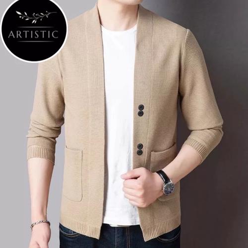 Jual cardigan Blezer Rajut Pria Korea Casual Slimfit Polos Katun ...