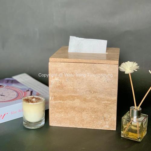 Jual TEMPAT TISSUE BOX MARMER TRAVERTINE / TEMPAT TISU KOTAK TRAVERTINE ...