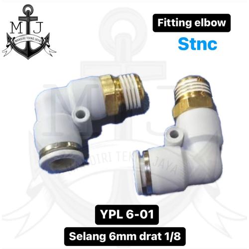 Jual fitting elbow pneumatic stnc YPL 6-01 drat 1/8 selang 6mm ...
