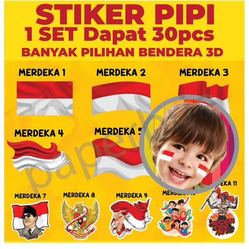 Jual Sticker Pipi Bendera [ SIAP MERDEKA ] - Tempelan Pipi Merah Putih ...