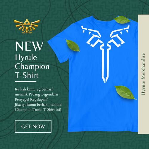 Jual Champion Tunic T-Shirt Link The Legend of Zelda BoTW & ToTK - L ...