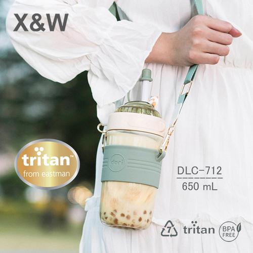 Promo X&W Botol Minum Tritan DLC-712 with Straw Dan Tali 650ml - Pink ...