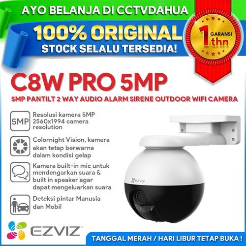 Promo EZVIZ C8W PRO 5MP PANTILT 2 WAY AUDIO ALARM SIRENE OUTDOOR WIFI ...