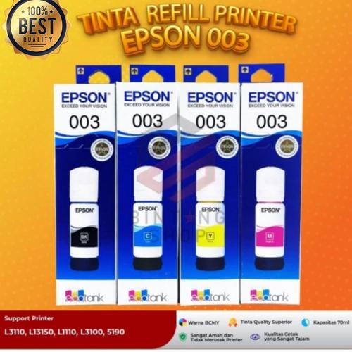 Jual Tinta Printer 003 (CMYK) L3110 L3220 L3150 L5190 dll - Hitam ...