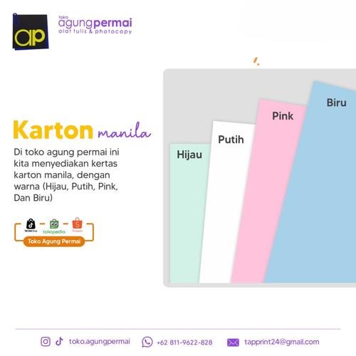 Jual Kertas Karton Manila 210 gsm Ukuran Besar - Putih - Jakarta Utara ...