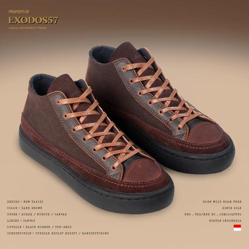 Jual Sepatu Sneakers Kulit Pria Exodos57 New Taxidi Dark Brown - 40 ...