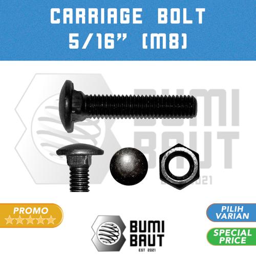 Jual Baut Mur CB 5/16" (M8) Baut Payung Truk Pagar Bemper - 25mm - Kab ...