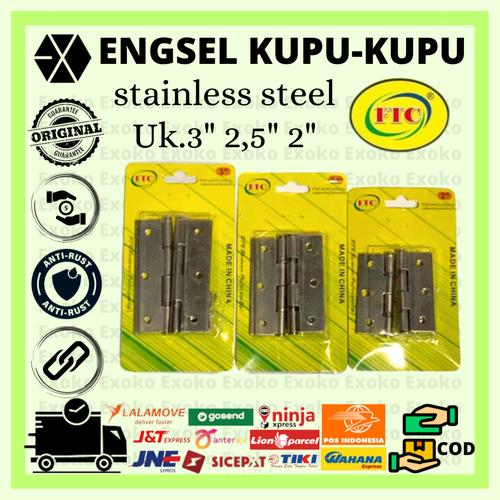Jual ENGSEL FTC Stainless Steel 2.5 INCH / Engsel Kupu-Kupu - 2.5inch ...
