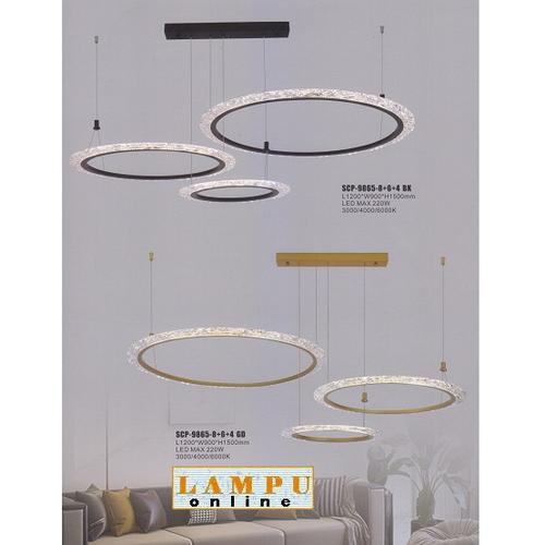 Jual lampu gantung minimalis led ring SCP-9865-8-6-4 - BK - Jakarta ...