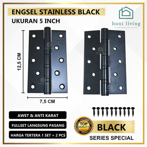 Jual Engsel Pintu Jendela Rumah Hitam Doff 3 Inci 4 Inci 5 Inci Door ...