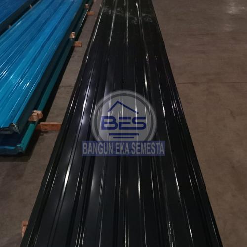 Jual Spandek Galvalum Hitam 0,35 mm x 750mm | Panjang 3M, 4M, 5M, 6M ...