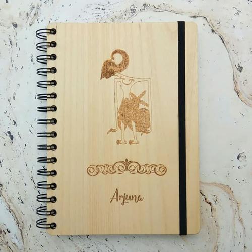 Jual Wooden Notes Nama A5 | Jurnal Kayu Notebook Wayang Arjuna ...