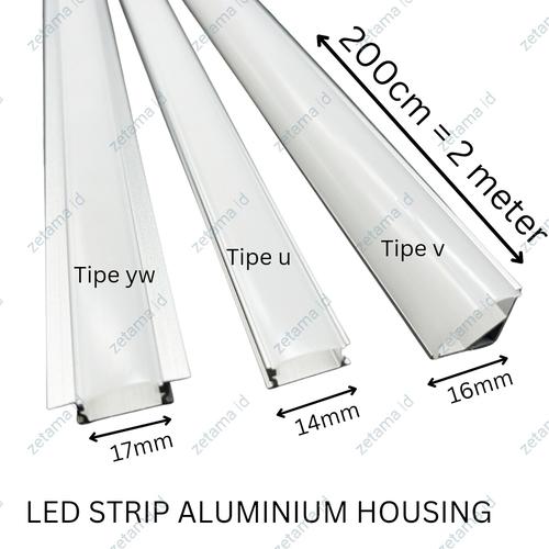 Jual Cover LED Aluminium Profile LED Strip Chanel Panjang 2 Meter ...