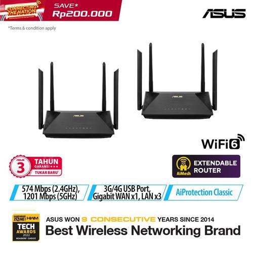 Jual ASUS RT-AX53U Dual Band WiFi 6 AX1800 Wireless Router with AiMesh ...
