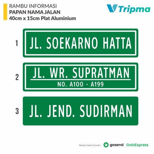 Jual Rambu Papan Nama Jalan 40cm x 15cm - Plat Alumunium Sticker ...