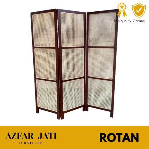 Jual Partisi Sekat Ruangan Minimalis Rotan Pembatas Ruangan Jati ...