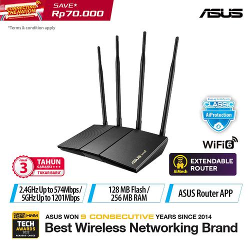 Promo ASUS RT-AX1800HP Dual Band AX1800 High Power WiFi 6 Router with ...