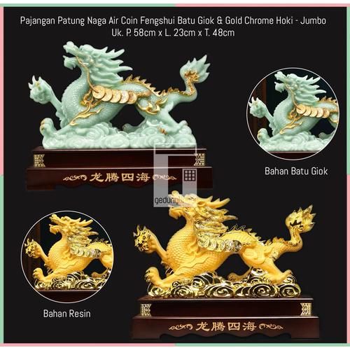 Jual Patung Pajangan 12 Shio Ular Naga Air Gold Batu Giok Hadiah Kado ...
