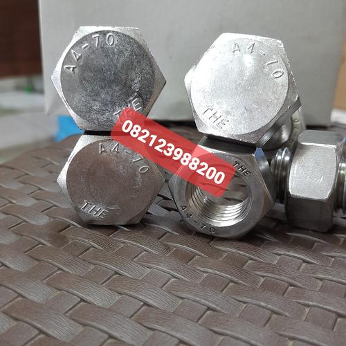 Jual baut mur sus 316 m14x50 m14 x 50 kunci 22 food grade hex bolt nut ...