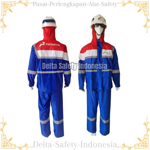 Jual Jas Hujan Pertamina Rain Coat Polyester Setelan Baju Celana ...